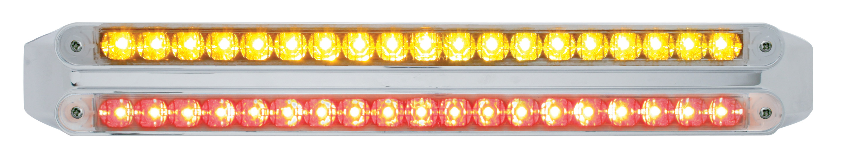 Chrome 19 Amber/19 Red Led, 12 inch Reflector, light, Bar, Clear/Clear ...